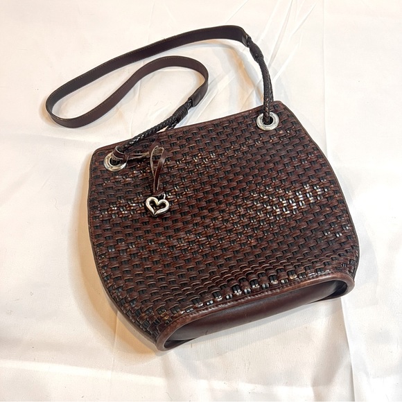 Brighton | Bags | Vintage Brighton Brown Leather Woven Crossbody Bag | Poshmark